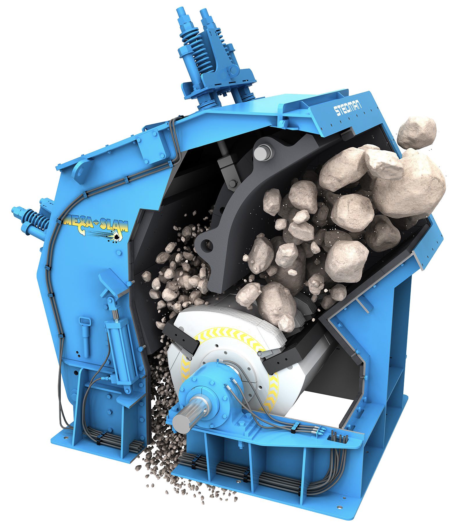Industrial 3D Illustration of Horizontal Shaft Impactor